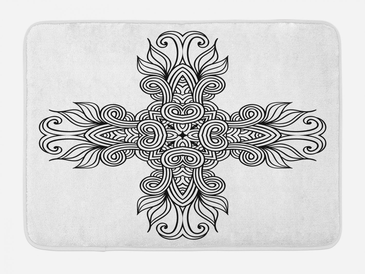 Celtic Bath Mat, Royal Old Celtic Knot Pattern with Curled Lace Leaf ...