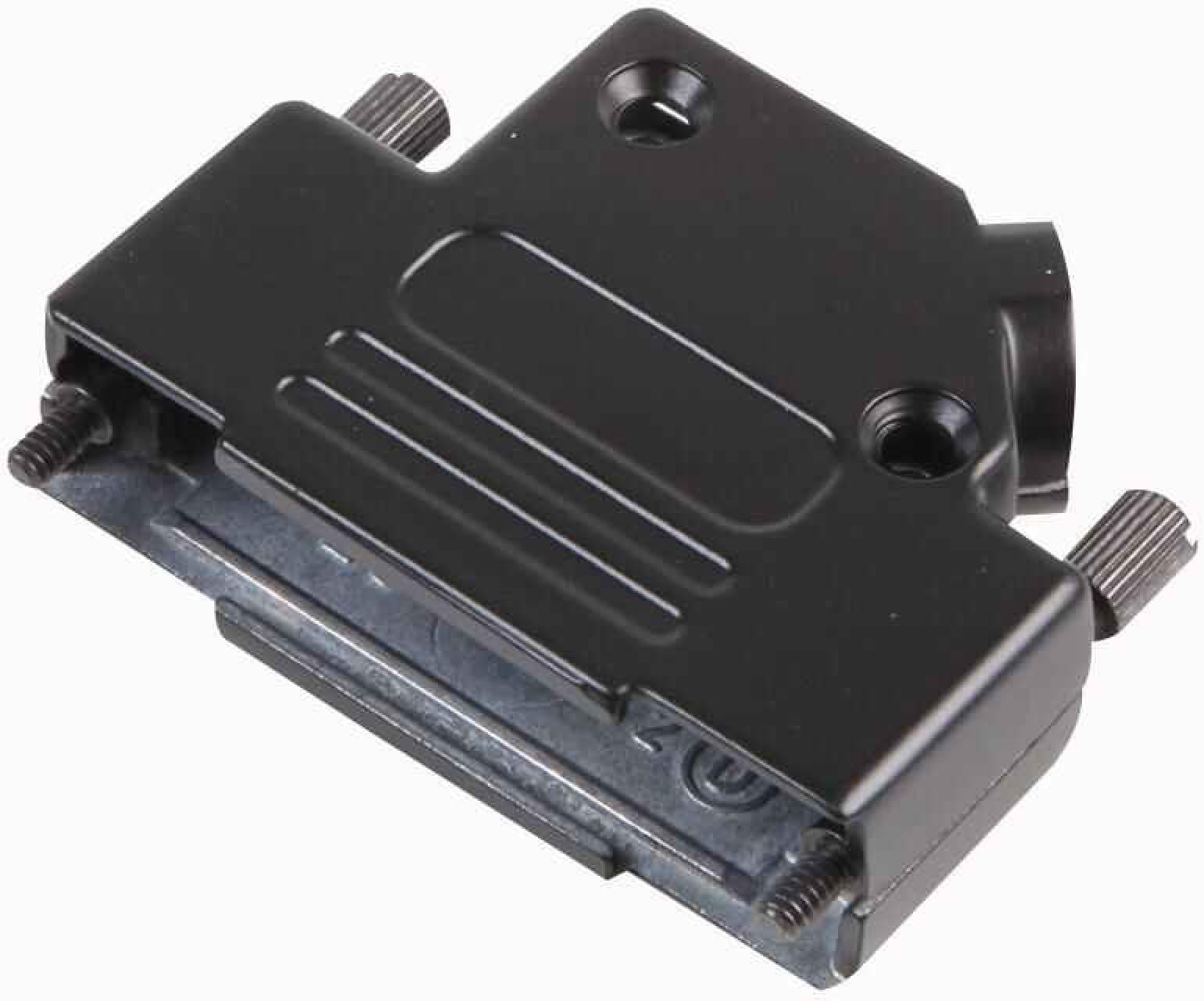 MH CONNECTORS D-sub Hood, Metal, Black, 45 Degree Entry, 25 Way ...