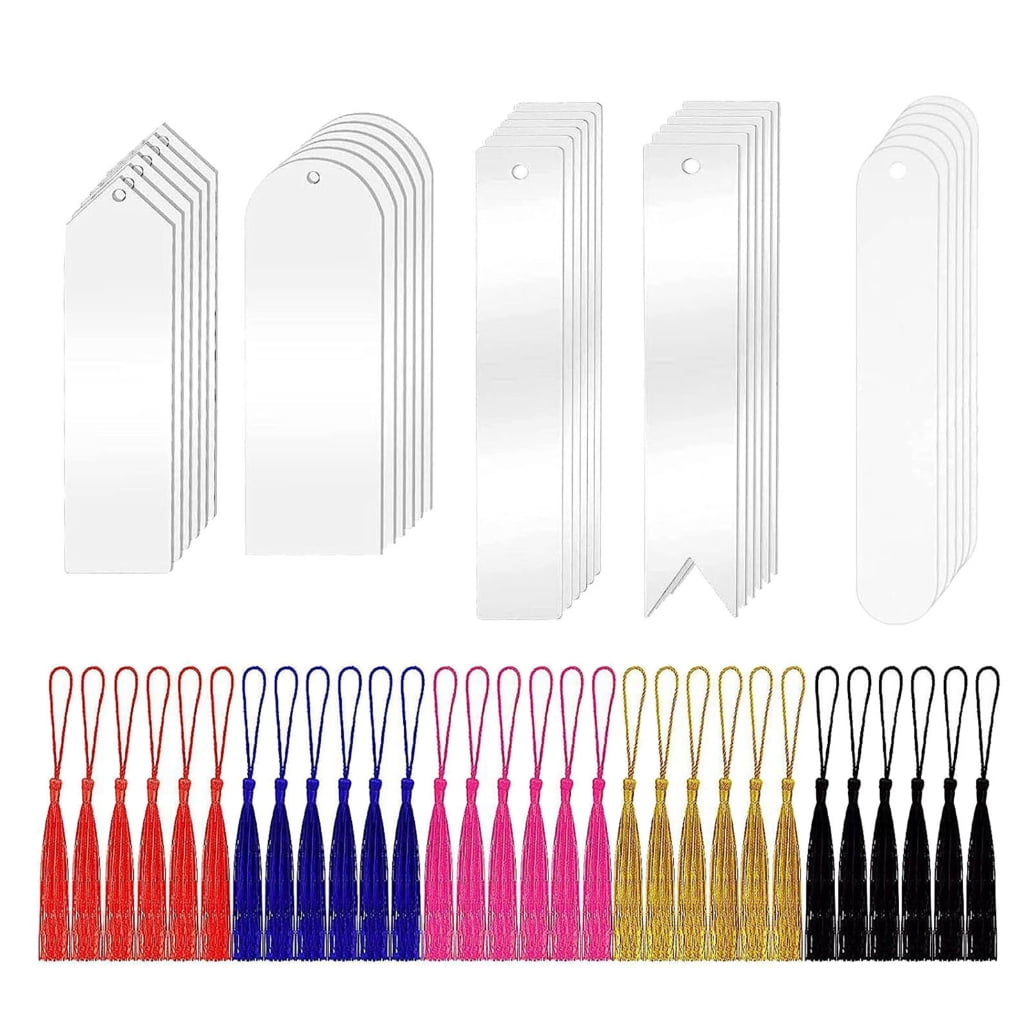 30Pcs Clear Acrylic Bookmarks Rectangle Plastic Craft Blank Book ...