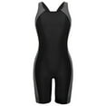 Womens Plus Size Swimwear Conservative Color Matching Sports Swimsuit With Extended Four Corner