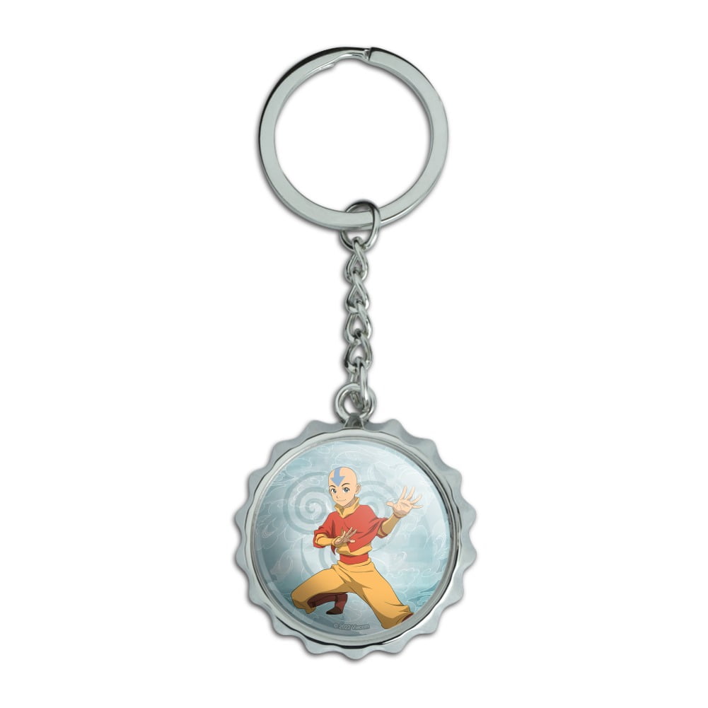 Avatar the Last Airbender Aang Keychain Chrome Plated Metal Pop Cap ...