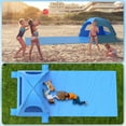 Beach Tent Sun Shelter- with 114 x 82” Extended Mat for 3-6 Person,UPF ...