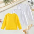 CAUYDY 3 Pack Boys Long Sleeve Shirts Girls Cotton Crewneck T-Shirts ...