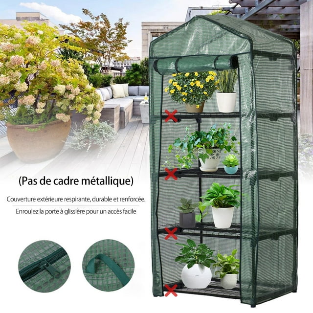 ODOMY Mini Garden Greenhouse Cover Garden Replacement Cover for 4 Tier ...