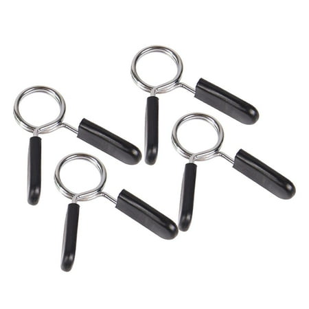 4x Barbell Weight Bar Clamp Dumbbell Lock Metal Spring Collar Clips ...