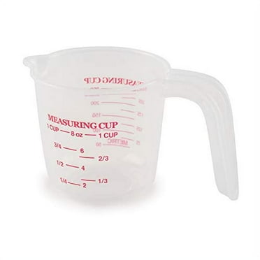 Norpro 2-Cup Plastic Measuring Cup, White, Translucent for Wet and Dry ...