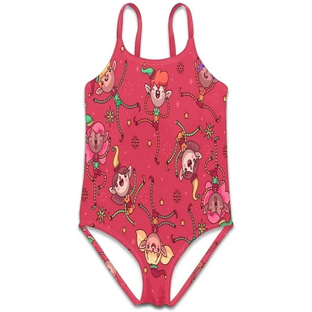 Girls Swimsuit Christmas Elves Star Swimsuits Bathing Suits - Athletic ...