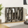 Costway Wooden Storage Bookshelves, 7-Cube Geometric Bookshelf with ...