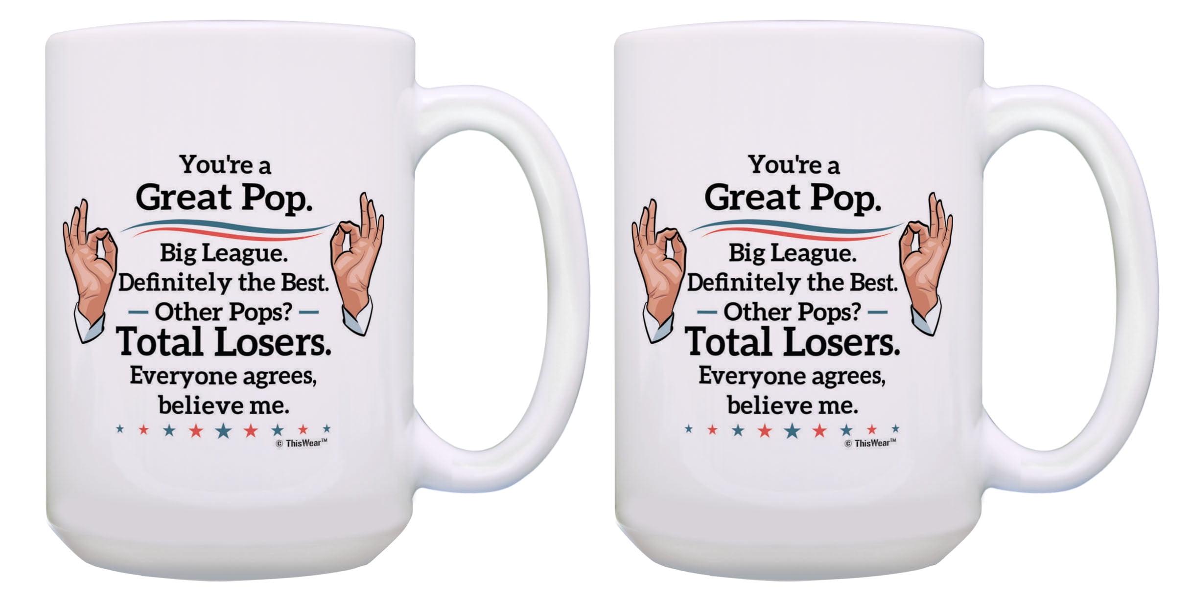 ThisWear Funny Pop Mug Set A Great Pop Political Joke Gifts 2 Pack Gift ...