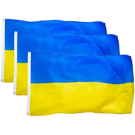3 Pack Ukraine Flags 3ftx5ft Ukrainian National Flags Polyester with ...
