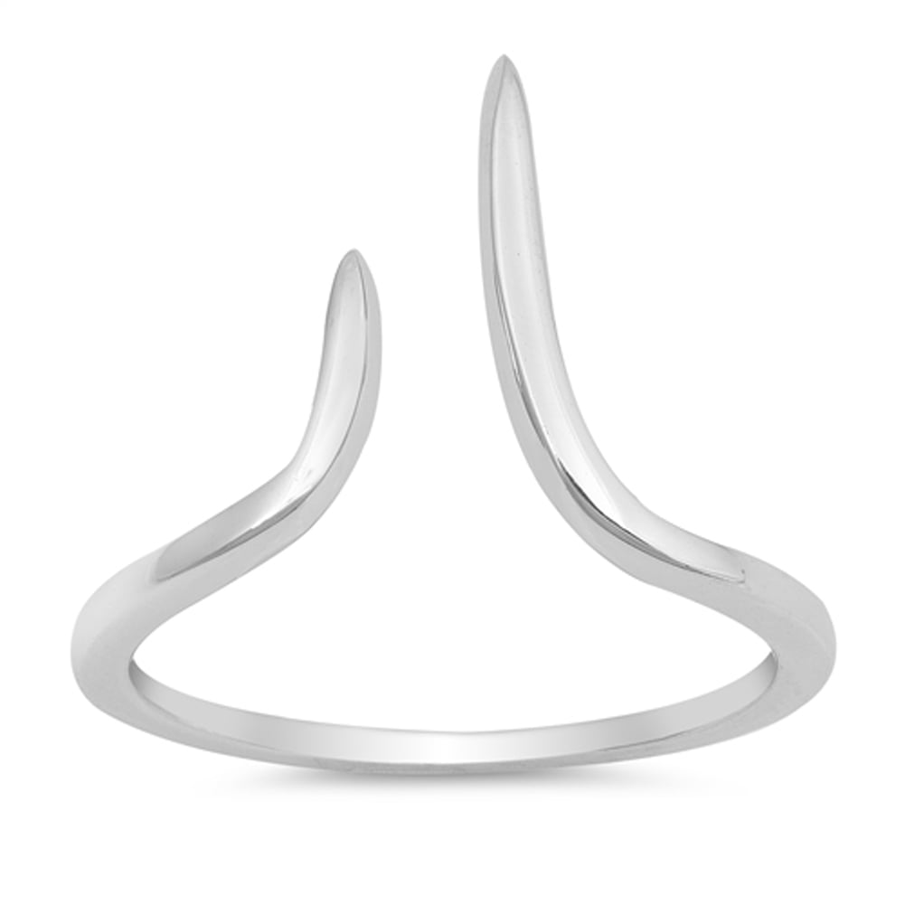 Open Pointed Wave Chevron Thumb Ring .925 Sterling Silver Band Jewelry ...