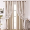 Double Layer Star Blackout Curtain - 2 in 1 Sheer Lace Star Drape with ...