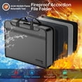 Accordion File Organizer Bag with Lock, Fireproof Water Resistant ...