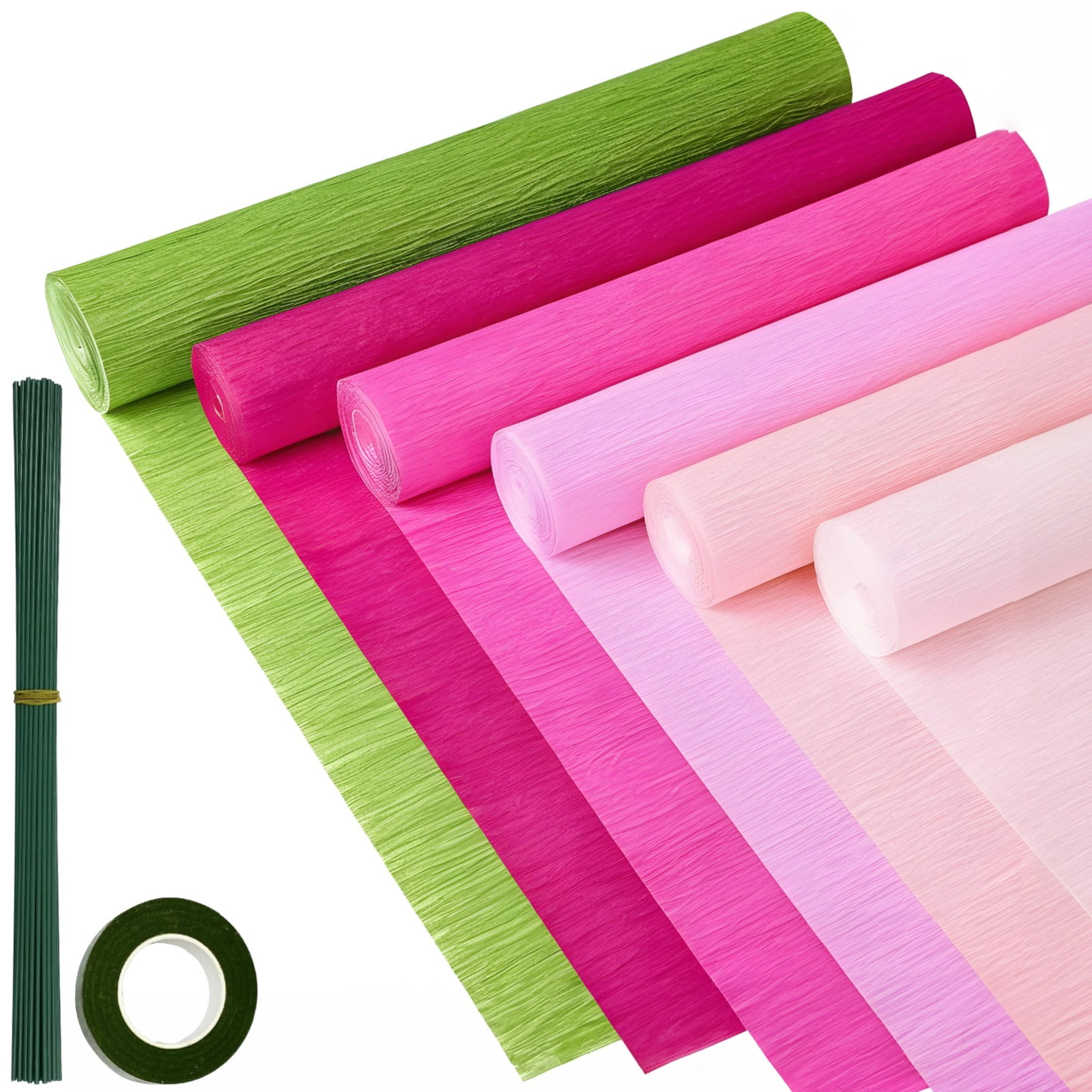 Kit para hacer flores de papel crepé: rollos de papel crepé de 6 ...