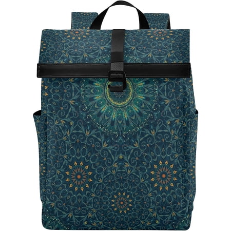 Traditional Arabic Geometric Pattern Backpack Roll Top Daypack Laptop ...