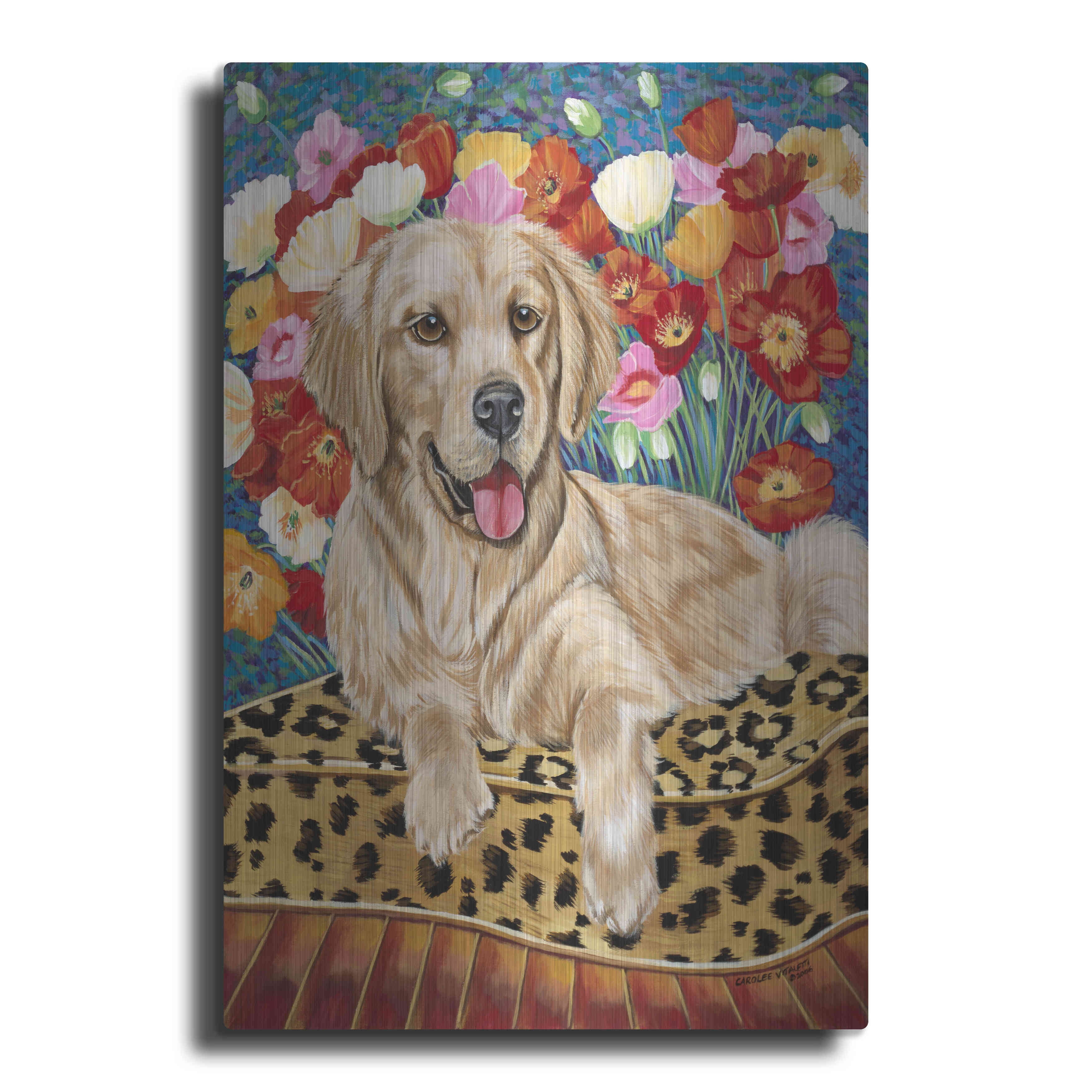 Luxe Metal Art 'Golden Boy Retriever' by Carolee Vitaletti, Metal Wall ...