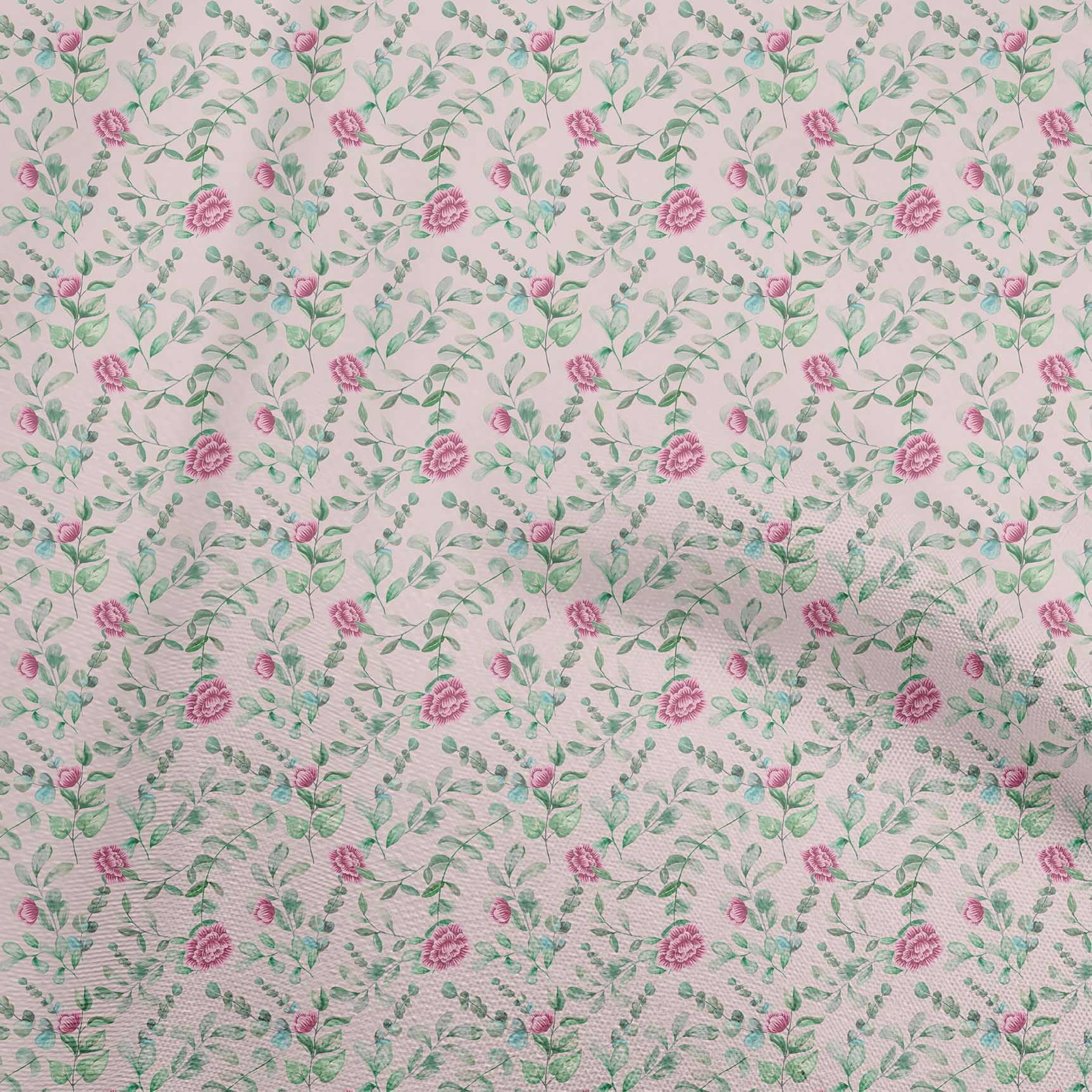 oneOone Silk Tabby Pink Salmon Fabric Watercolor Sewing Material Print ...