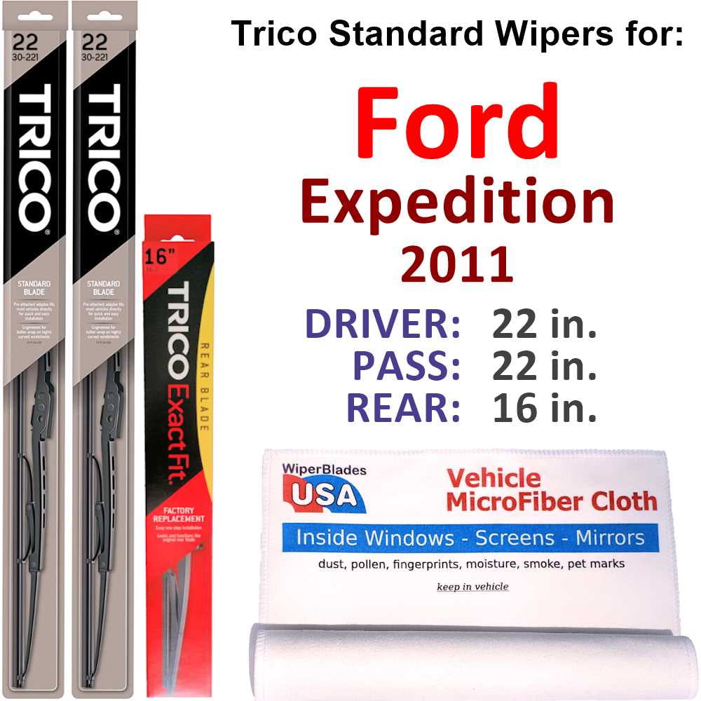 2011 Ford Expedition Wiper Blades (Set of 3) w/Rear Wiper - Walmart.com