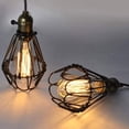 Adjustable Wire Cage Lampshade, Metal Bird Cage Bulb Pendant Lighting ...