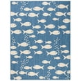 SAFAVIEH Courtyard Trena Fish Print Indoor/Outdoor Area Rug, 5'3" x 7'7 ...
