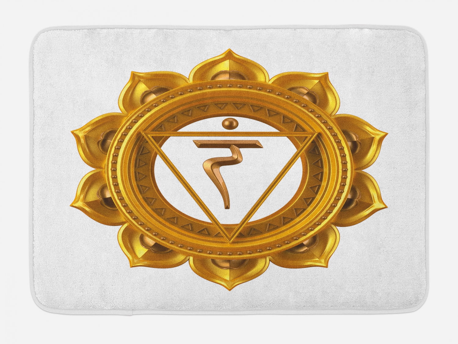 Chakra Bath Mat, Chakra Symbol in the Flower Rounded Original Design ...