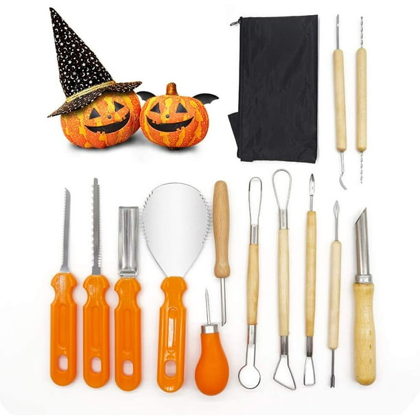 Halloween Pumpkin Carving Tools Kit - 13 Pieces Heavy Duty Stainless ...