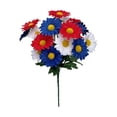 7 Heads 21 Blooms Artificial Daisy Bouquet, 4th Of July Floral Decor ...