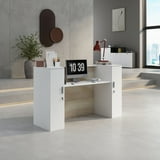 Timechee Modern Reception Desk Counter with 6-Tier Adjustable Shelf ...