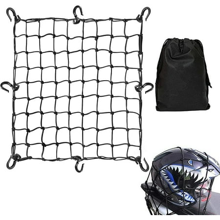 Heavy Duty Motorike ungee Cargo Net with 6 Hooks, Motorcycle Helmet ...