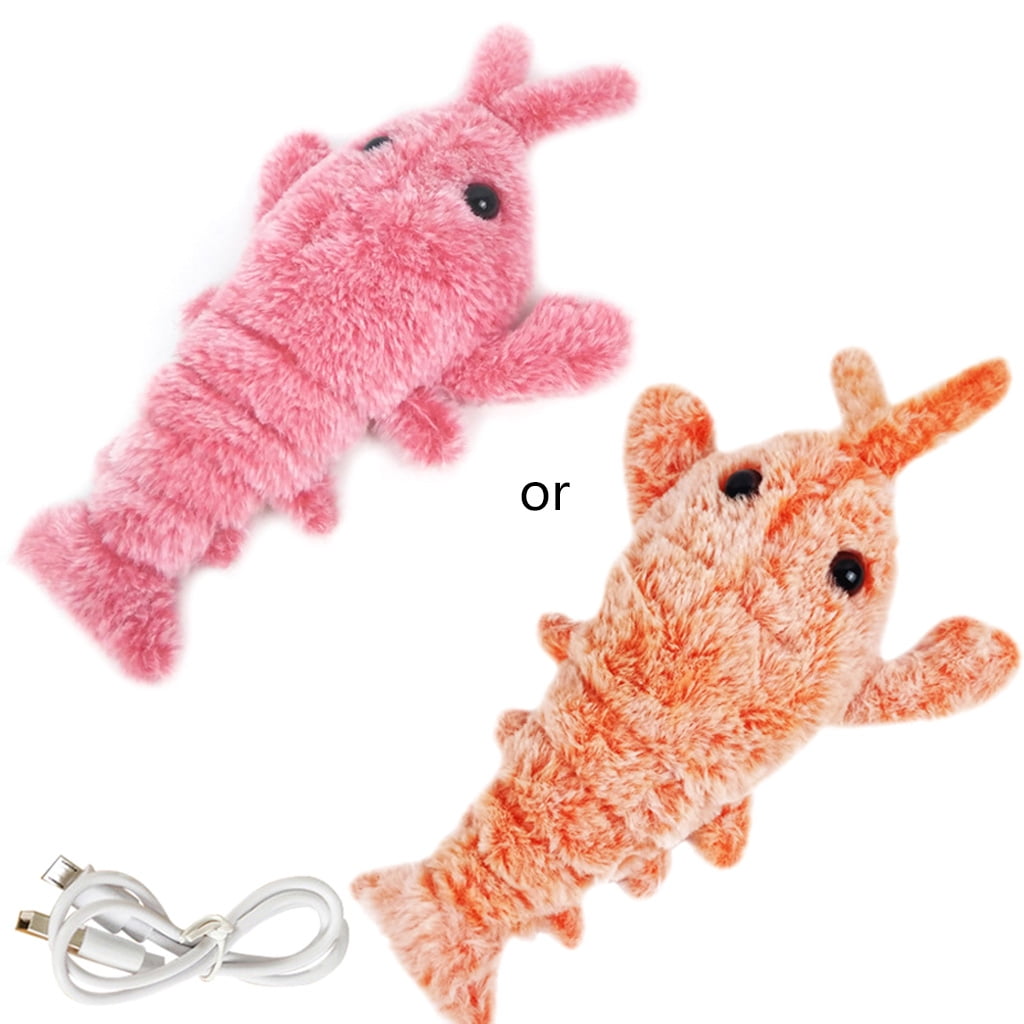HIABIO Plush Wiggle Lobster Toy Moving Shrimp for Cats and Dogs ...
