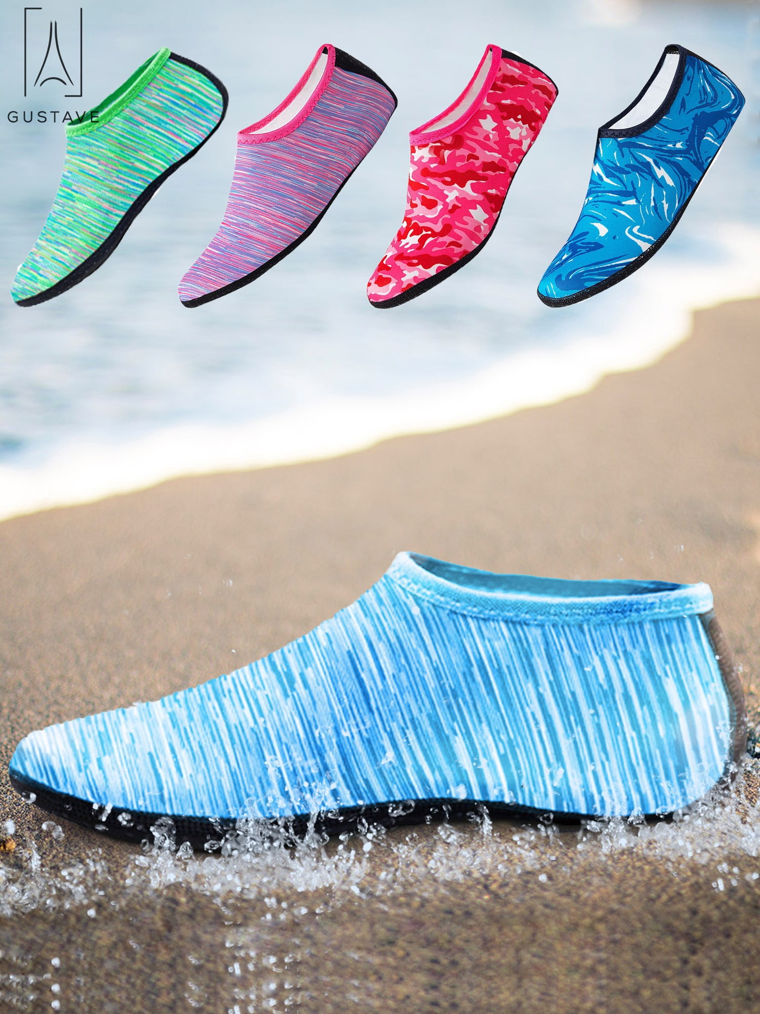 Gustave Men Women Water Socks Barefoot Quick Dry Aqua Beach Socks For ...