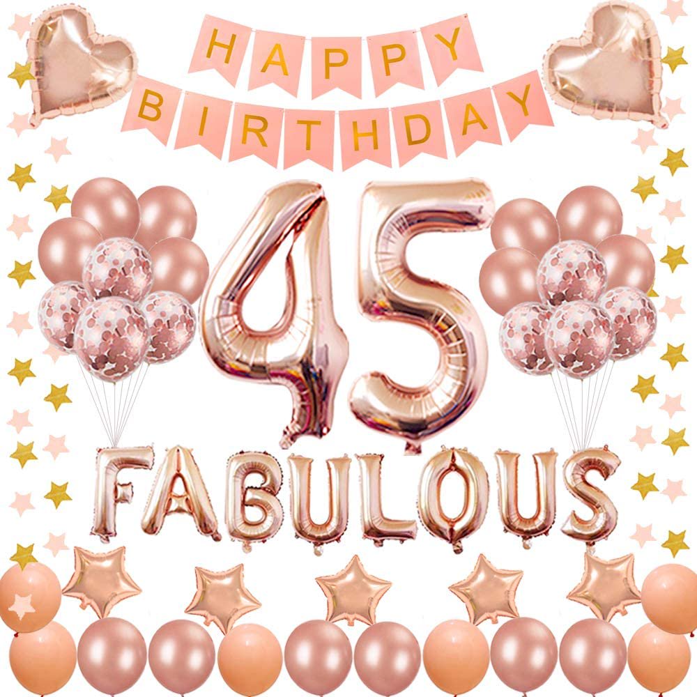 Succris 45TH Birthday Decorations For 45 Years Old Birthday Party succris-45th-birthday-decorations-for-45-years-old-birthday-party