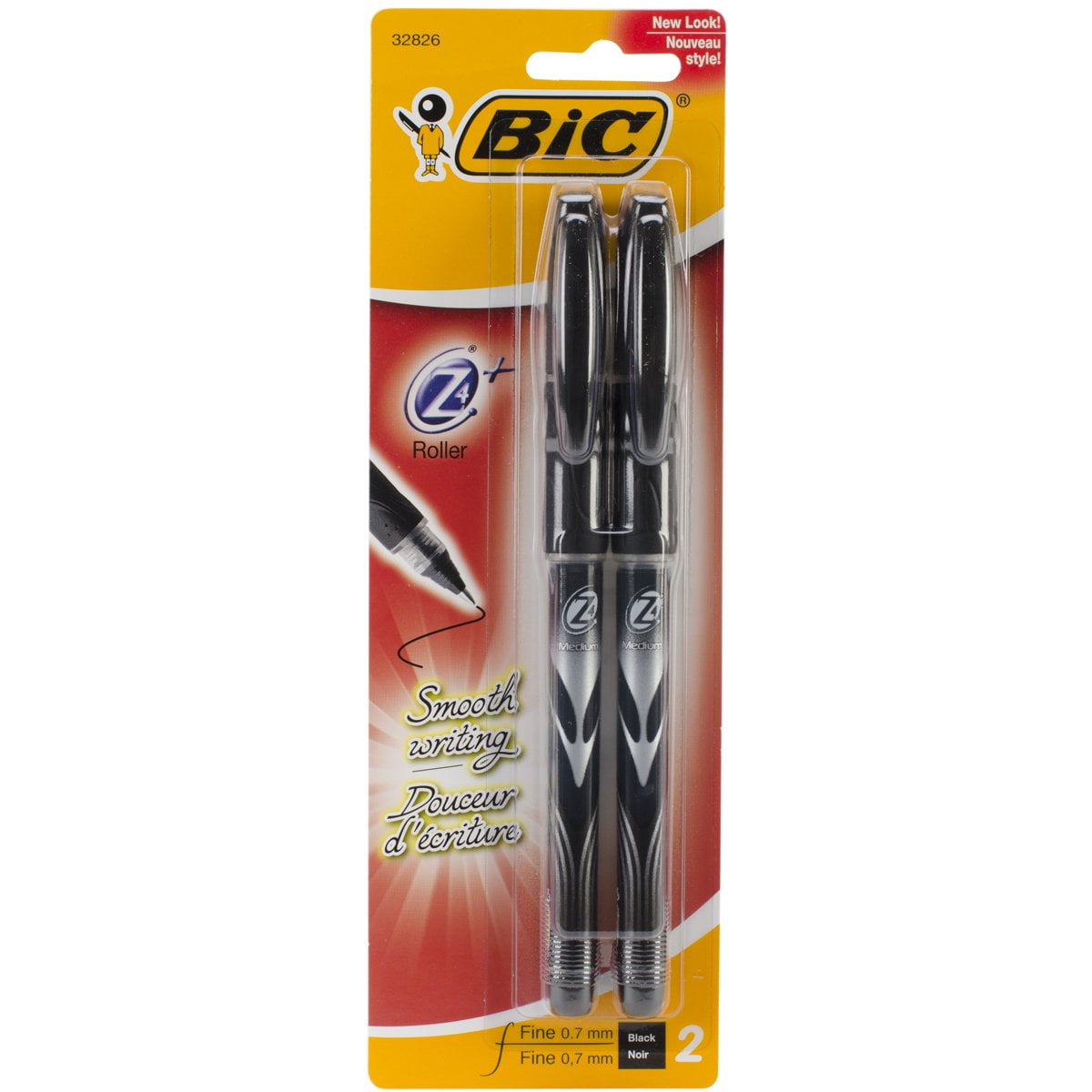 Bic Z4+ Fine Point Roller Pens 2/Pkg-Black | Walmart Canada