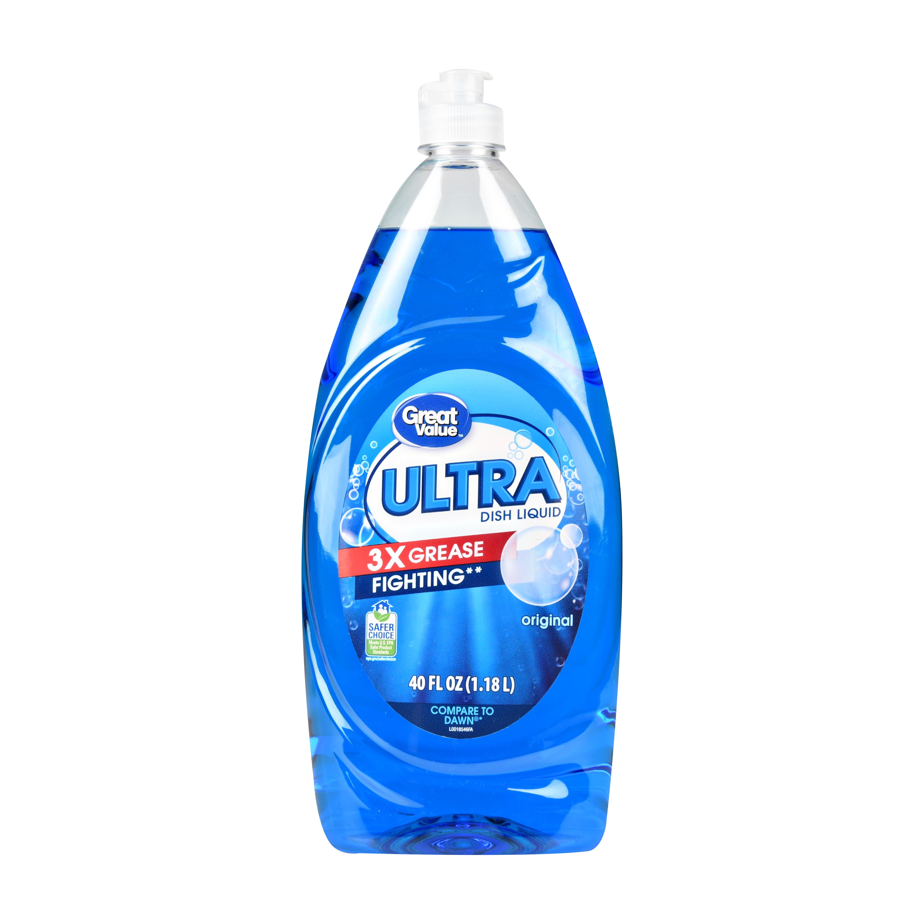 Great Value Ultra Concentrated Dishwashing Liquid, Original Scent, 40 ...