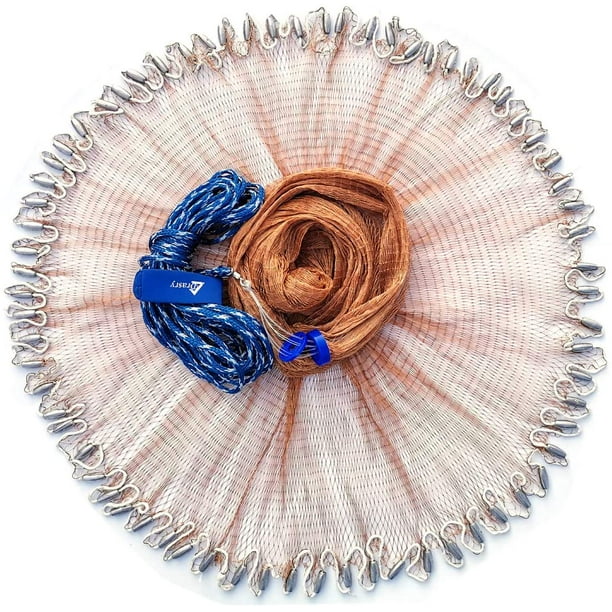NEWEEN Cast Net 3/8" Mesh Hand Cast Fishing Net Saltwater Bait Casting ...