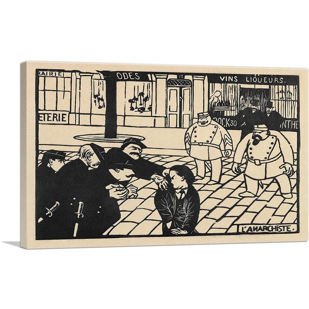 ARTCANVAS The Anarchist Canvas Art Print by Felix Vallotton - Size: 40 ...