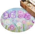 Boho Butterfly 4' Round Rug for Cozy Reading Nook Home Office Chair ...