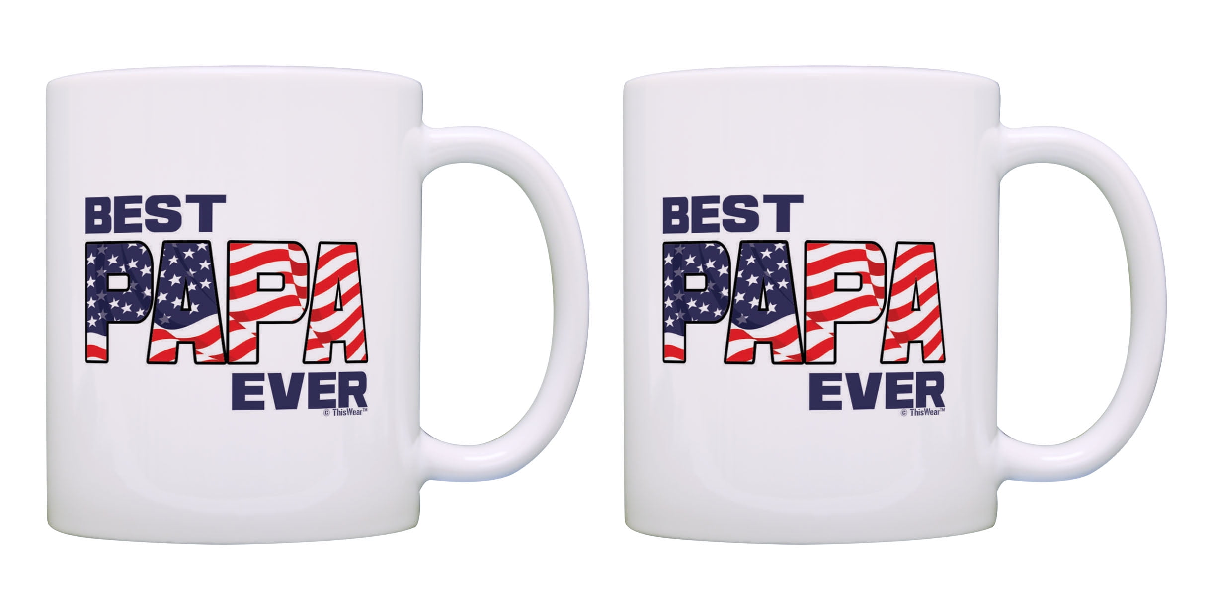 ThisWear Veteran Papa Gifts Best Papa Ever US American Flag Mug for ...