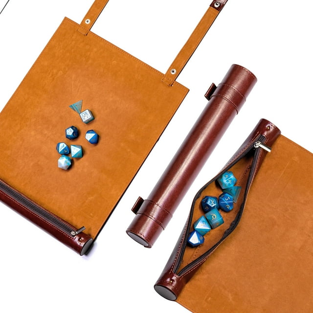 Cusdie 2 in 1 Dice Rolling Mat & Zippered Dice Holder Dice Tray ...