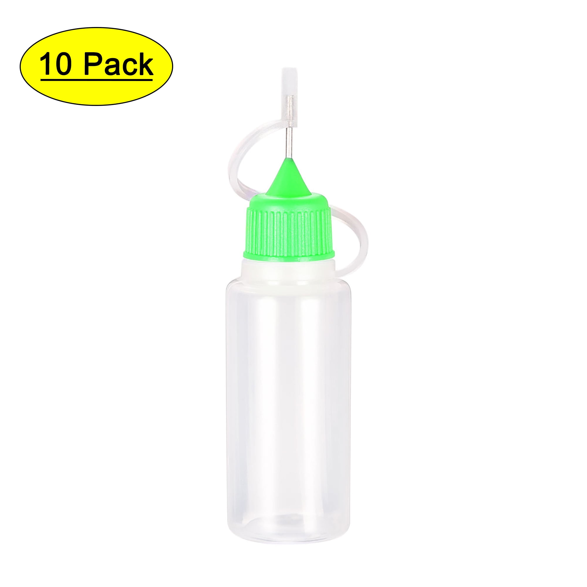 Uxcell Needle Tip Bottle Precision Plastic Applicator 0.51oz with Green ...