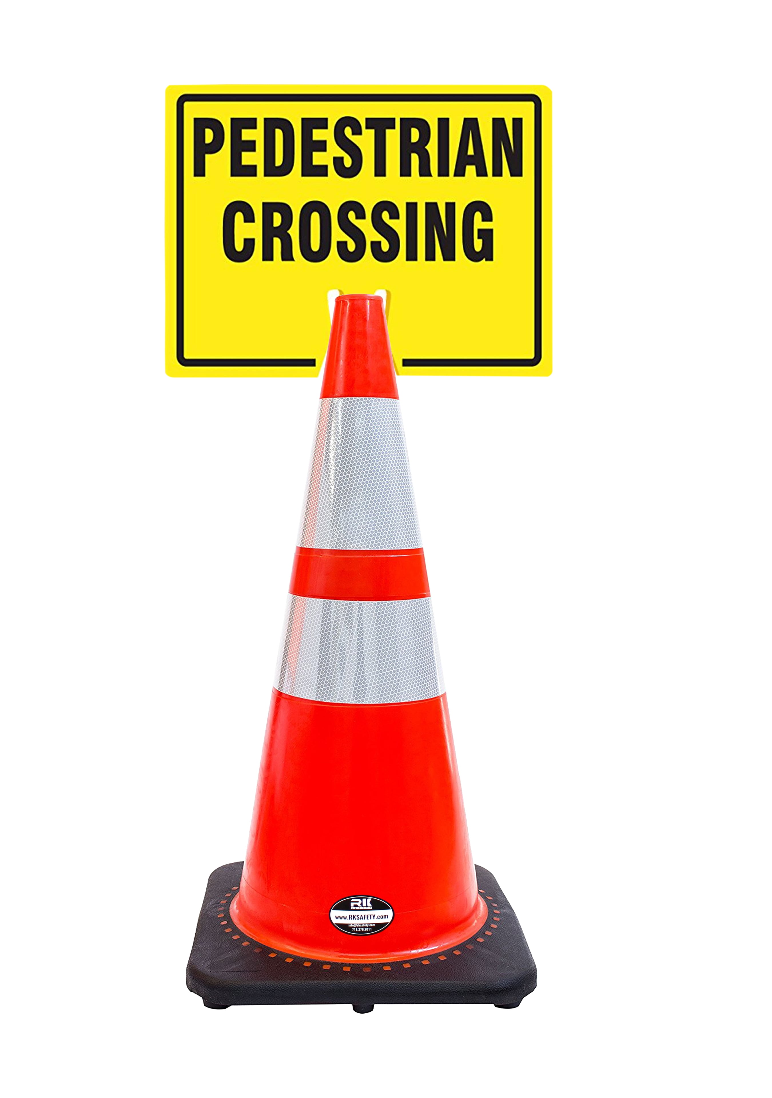 RK-Safety 28" Orange Cone, Black base With Two Reflective Tape, Plus ...