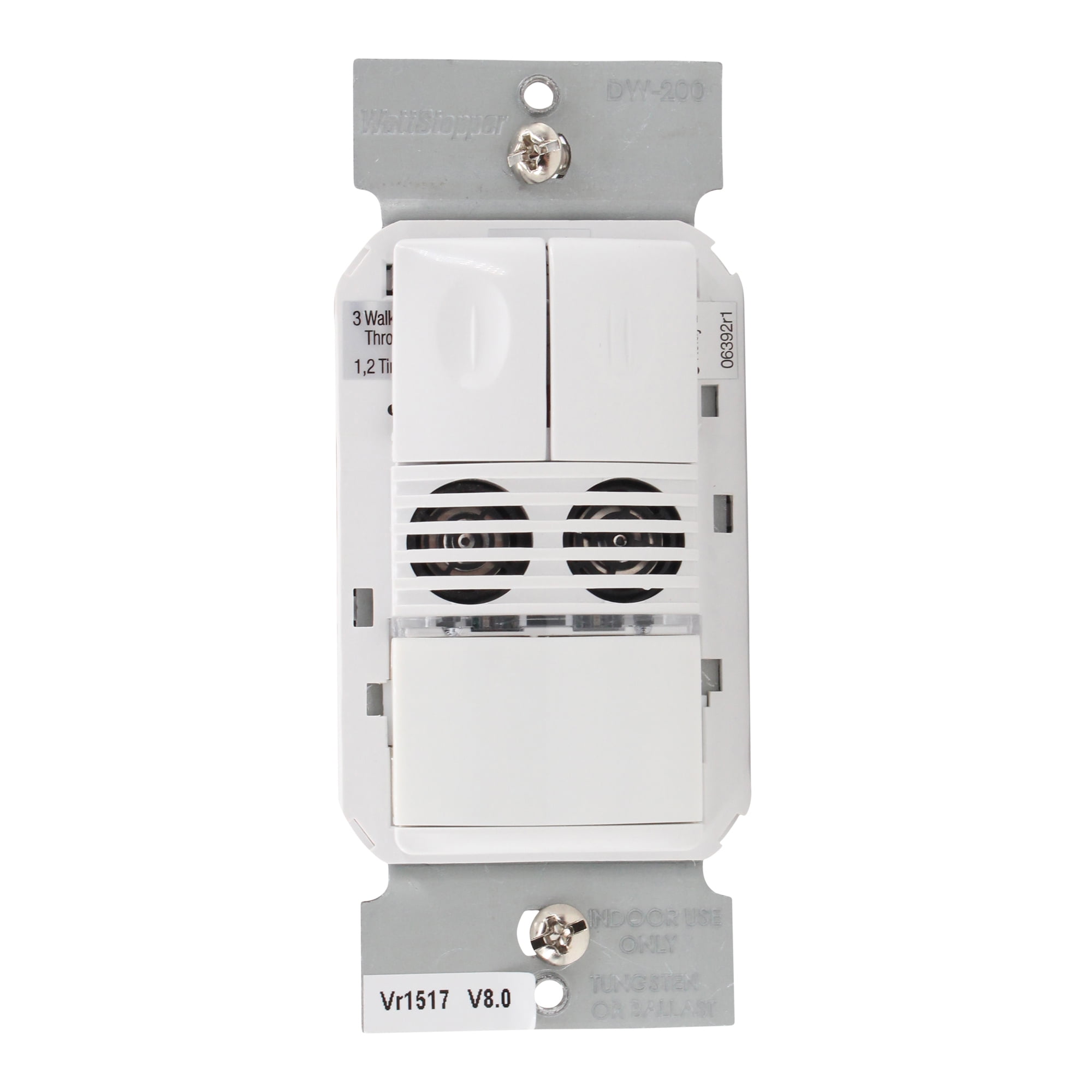 WattStopper DW-200-W-U Dual-Tech Wall Switch Occupancy Sensor, 2-Button ...