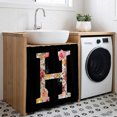 Black Letter H Flower Cabinet Curtains 35" W x 35" L Watercolor ...