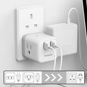 UK Ireland London Power Adapter, UK Travel Plug Adapter with 2 USB ...