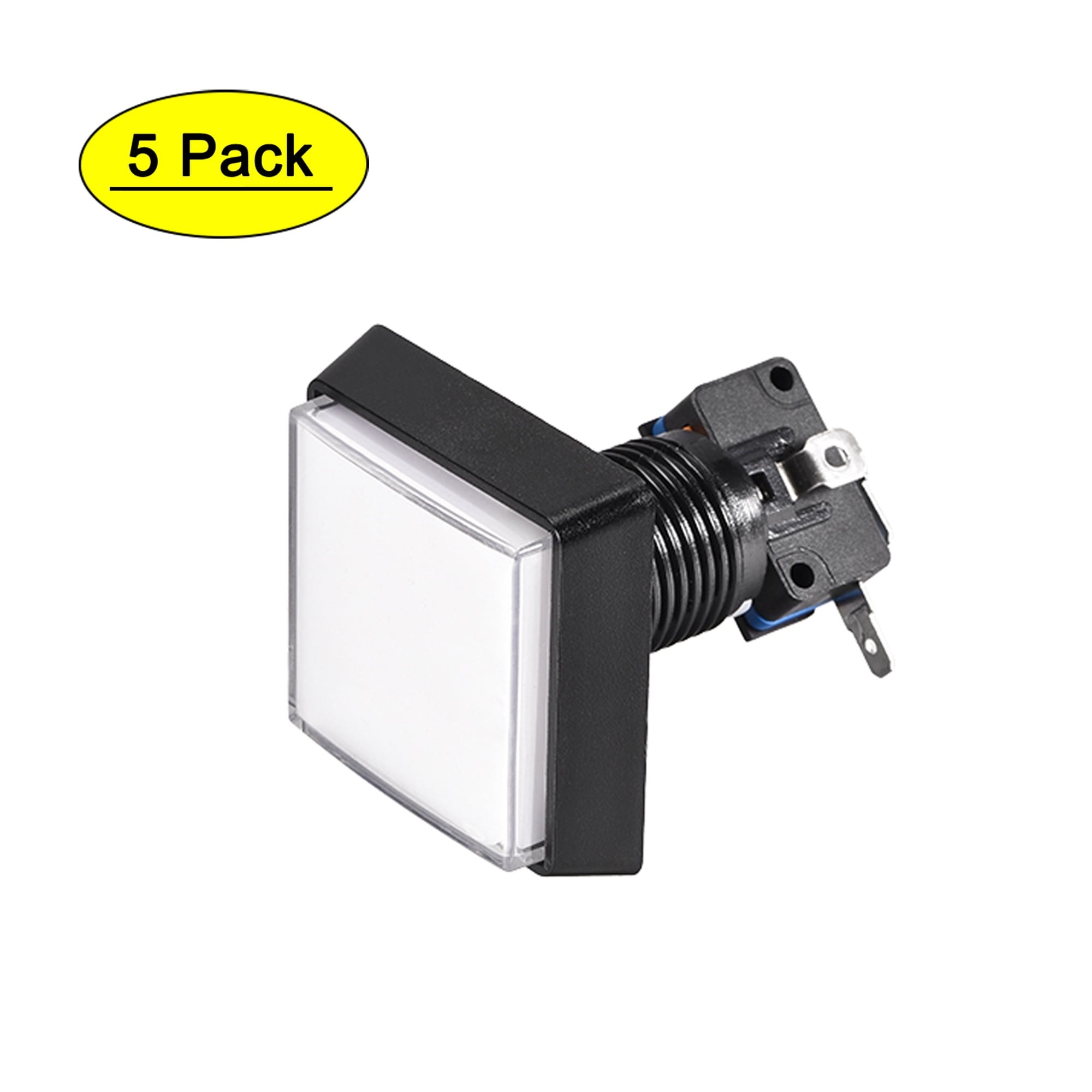 Uxcell Game Push Button 50x50 Square 12V LED Push Button Switch with ...