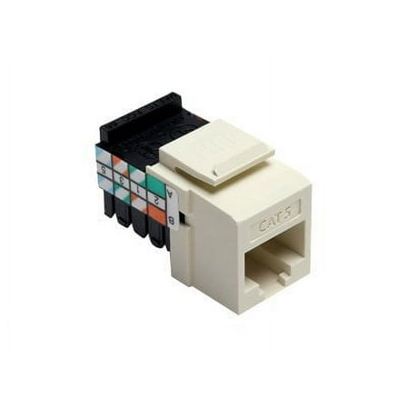Leviton 5G108-RI5 GigaMax 5E QuickPort Connector, Cat 5E, Ivory ...