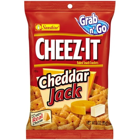 Cheez-It® Cheddar Jack Baked Snack Crackers 3 oz. Bag - Walmart.com