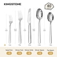 KINGSTONE 40-Piece Flatware Set, 18/10 Stainless Steel, Service for 8 ...