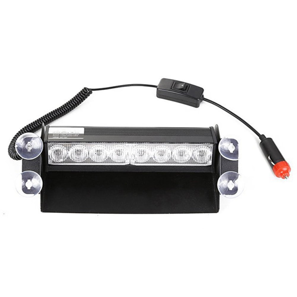 Tissouoy Car 8 LED Strobe Light Flasher Red Blue Signal Dash Emergency ...