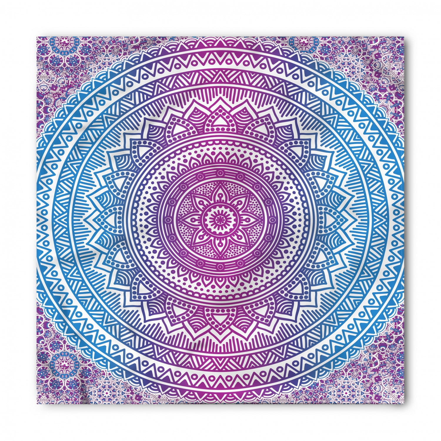 Blue and Pink Bandana, Mandala Pattern, Unisex Head and Neck Tie, by ...